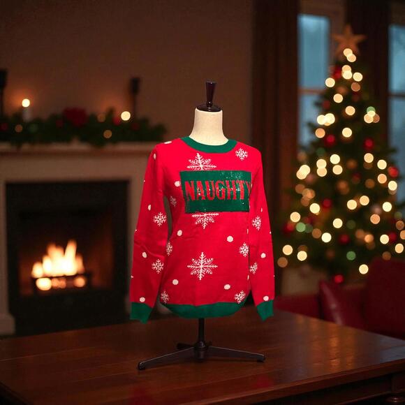 Sweaters | Festive Christmas Sweater Naughtynice Reversible Size S ...
